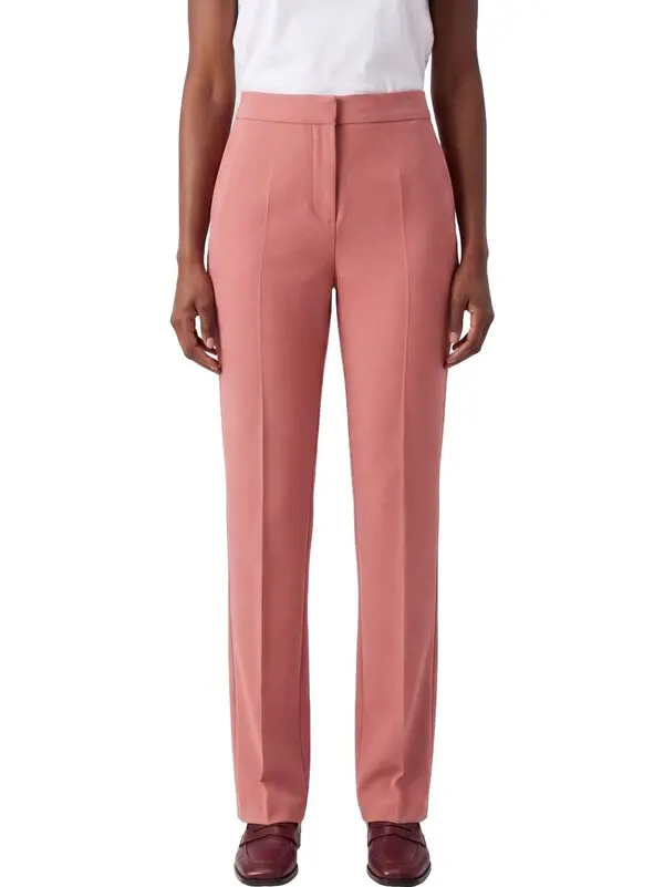 Max Mara Black Crêpe High-waisted Skinny Trousers - Red