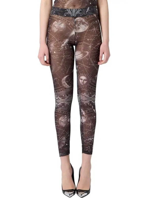 Philipp Plein High-waisted Skinny Leggings In Jersey With A Graphic Print - Black