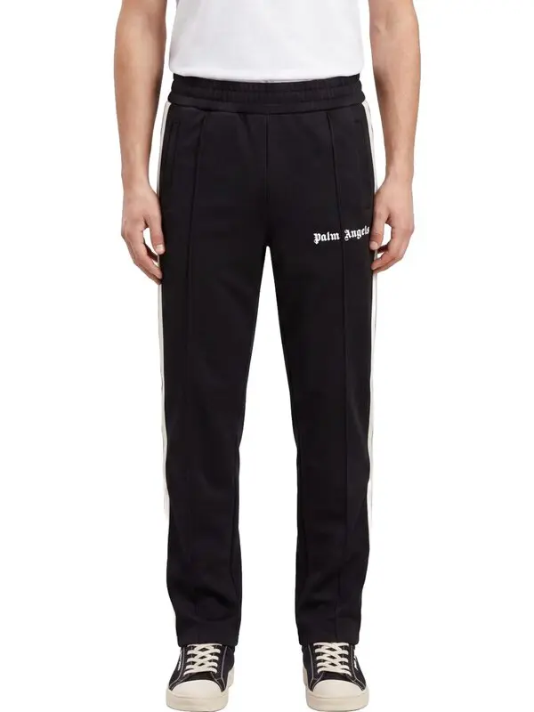 Palm Angels Contrast Embroidered Logo Technical Fabric Tracksuit Bottoms - Black