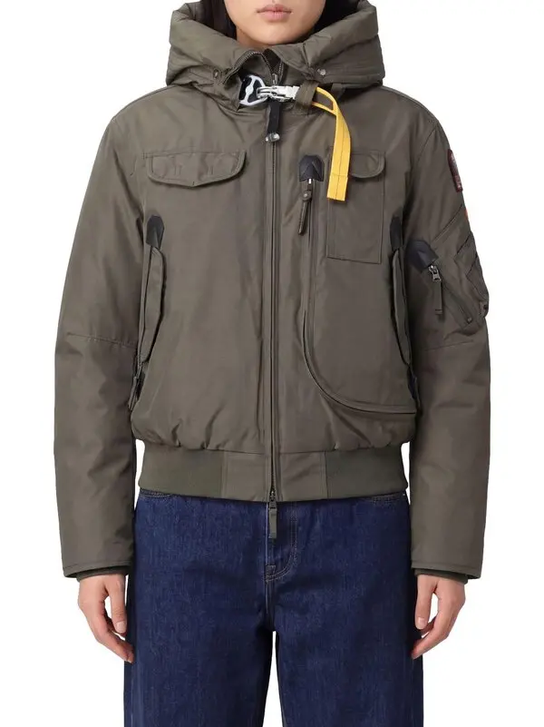 PARAJUMPERS Gobi Recycled Nylon Bomber Jacket With Hood And Hook - Olive