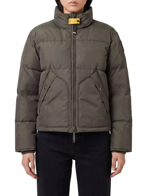 PARAJUMPERS Mallery Short Quilted Nylon Down Jacket With High Neck - Olive