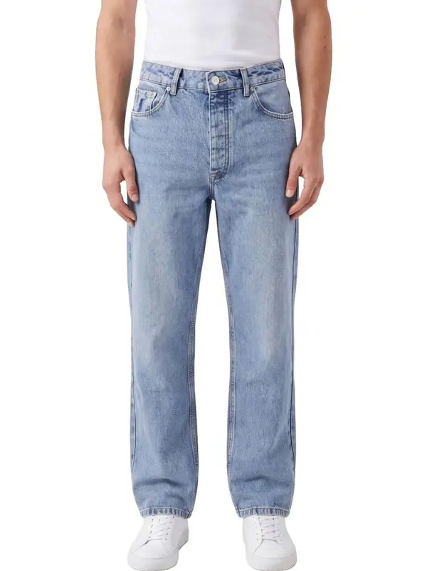REPRESENT Mid-rise Wide Leg Jeans In Cotton Denim - Blue