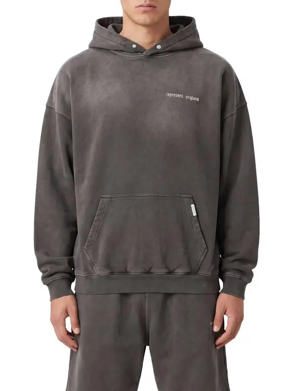 REPRESENT Relaxed Fit Cotton Hoodie With Back Logo - Dust