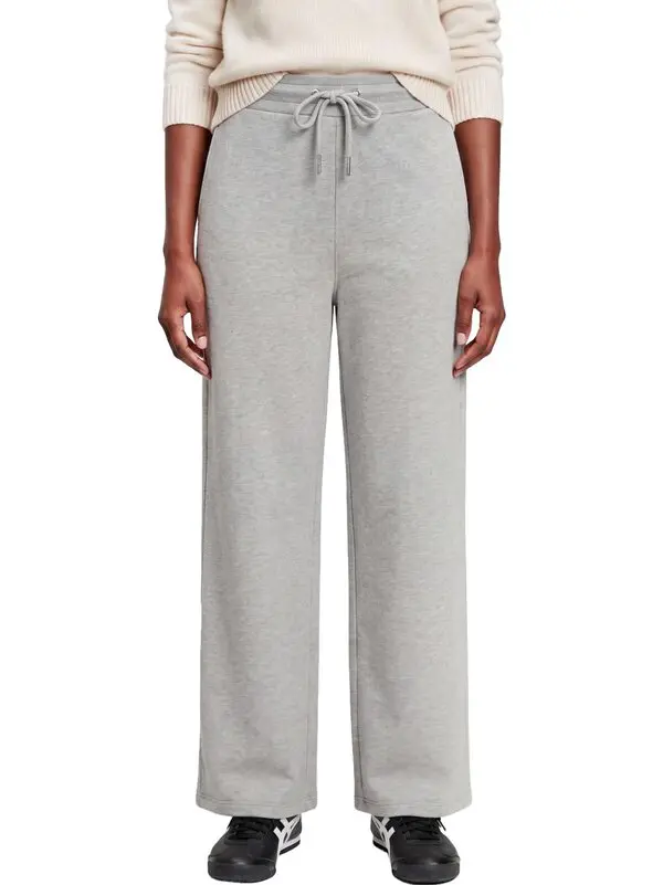 AMI Paris Wide Leg Cotton Jogging Trousers With Rear Embroidered Monogram - Grey