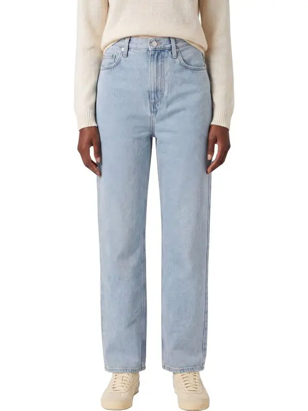 Loulou De Saison Jude High-waisted Wide Leg Cotton Denim Jeans - Blue