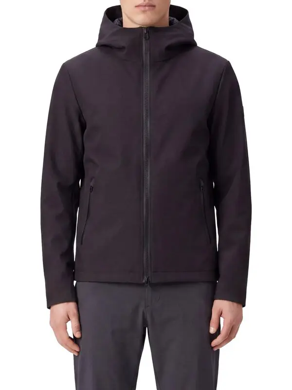 Woolrich Shell Softshell Hooded Jacket With High Neck - Black