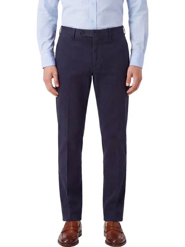 PT TORINO Slim Fit Stretch-cotton Tailored Trousers With Slash Pockets - Blue