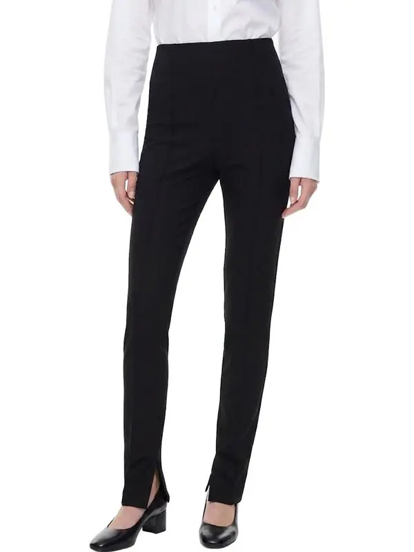 Pinko High-waisted Skinny Trousers In Stretch Jersey With Side Zip - Black
