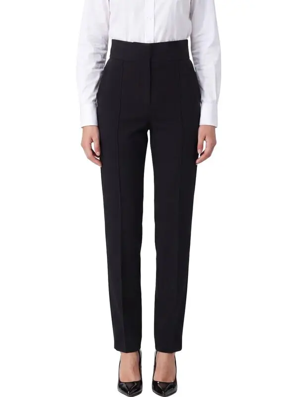 Elisabetta Franchi High-waisted Sartorial Skinny Trousers In Crêpe - Black