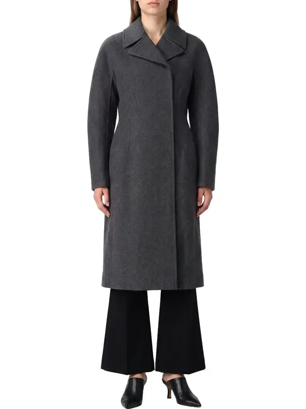 JIL SANDER Long Double-breasted Coat In Pure Virgin Wool With Concealed Fastening - Grey