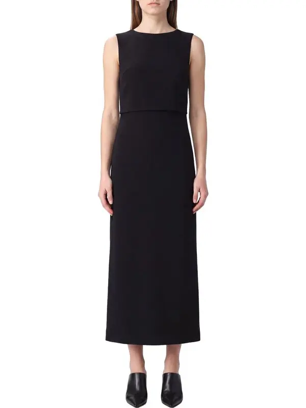JIL SANDER Asymmetric Virgin Wool Top With Off-the-shoulder Design And Crew Neck - Black