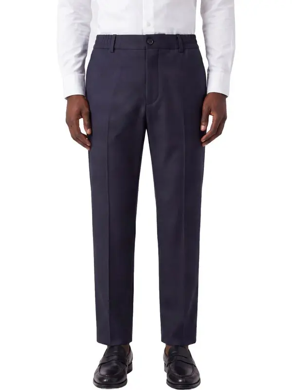 BOSS Slim Fit Tailored Trousers In Virgin Wool - Blue