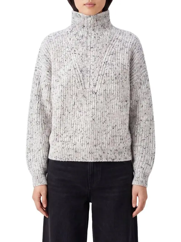 Isabel Marant Étoile Abstract Pattern Alpaca-blend Half-zip Turtleneck Jumper - Grey