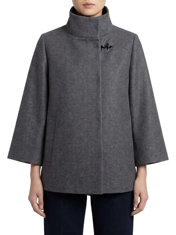 FAY Cotton Blend Cape - Grey