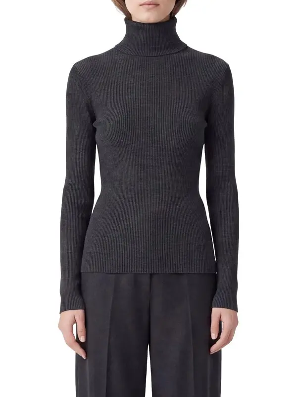 MC2 SAINT BARTH Slim Fit Merino Wool Turtleneck Jumper - Grey
