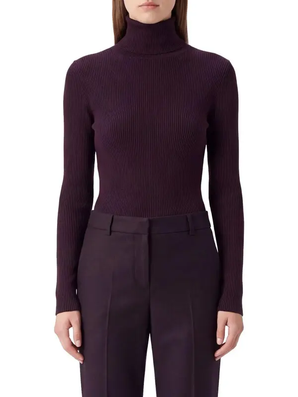 MC2 SAINT BARTH Slim Fit Merino Wool Turtleneck Jumper - Violet