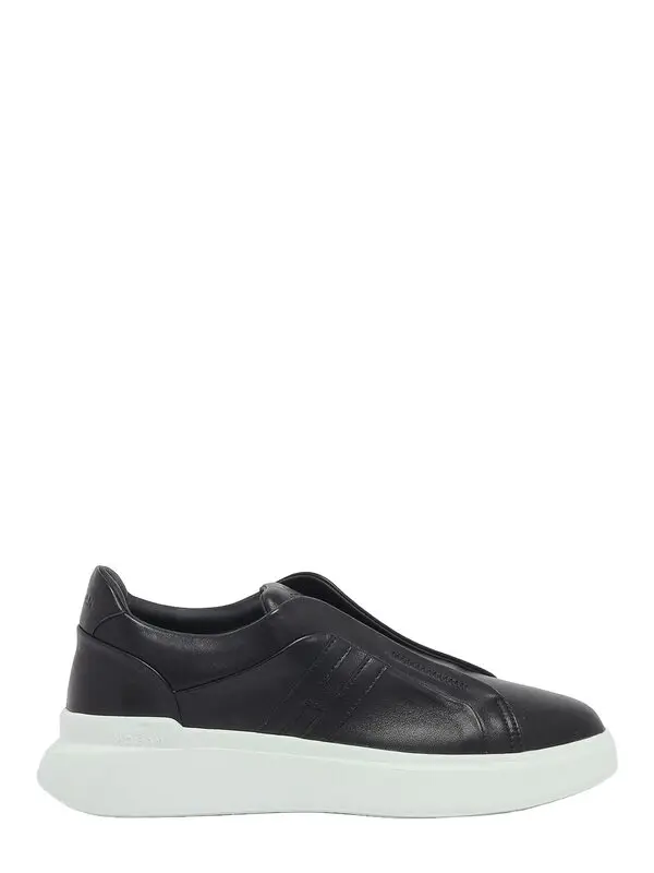 Hogan H580 Slip-on Sneakers In Nappa Leather With A Platform Sole - Black
