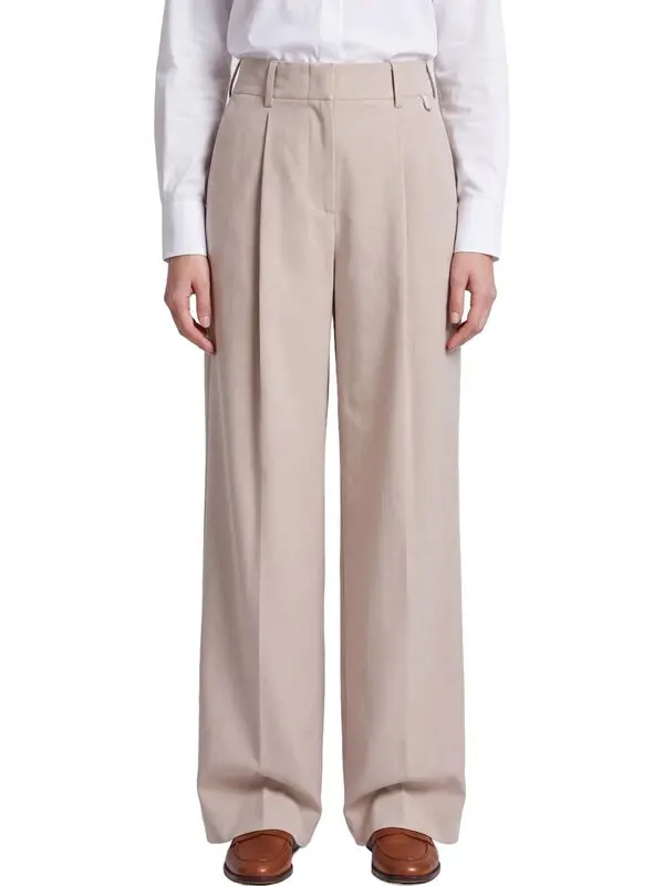 Herno High-waisted Wide-leg Crêpe Trousers With Front Pleats - Yellow