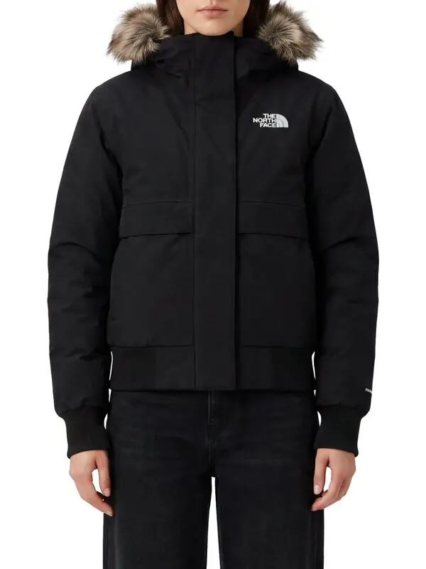 The North Face Arctic Cropped Down Jacket With Shearling Hood And Dryvent Technology - Black