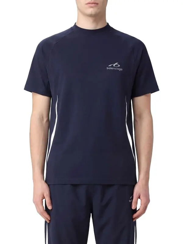 Balenciaga Slim Fit Polyamide T-shirt With Contrast Logo - Black