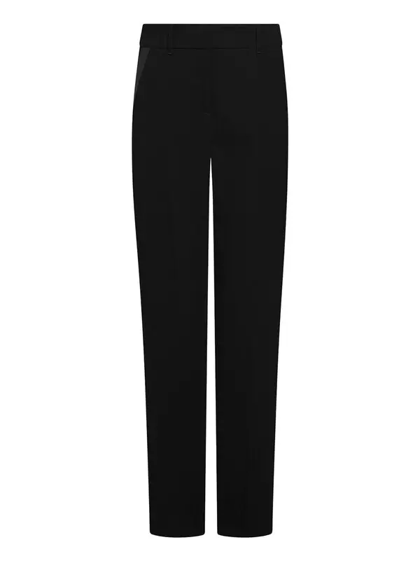 Marella Envers Satin Straight Trousers - Black
