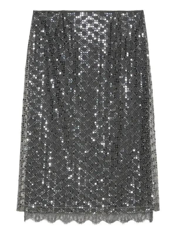 Marella Sequinned Mini Skirt - Grey