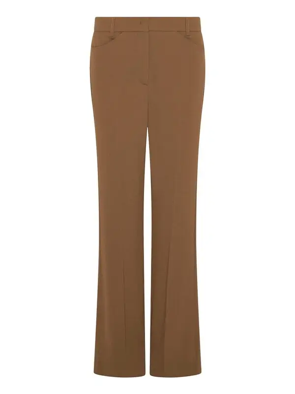 Marella Satin Flared Trousers - Brown