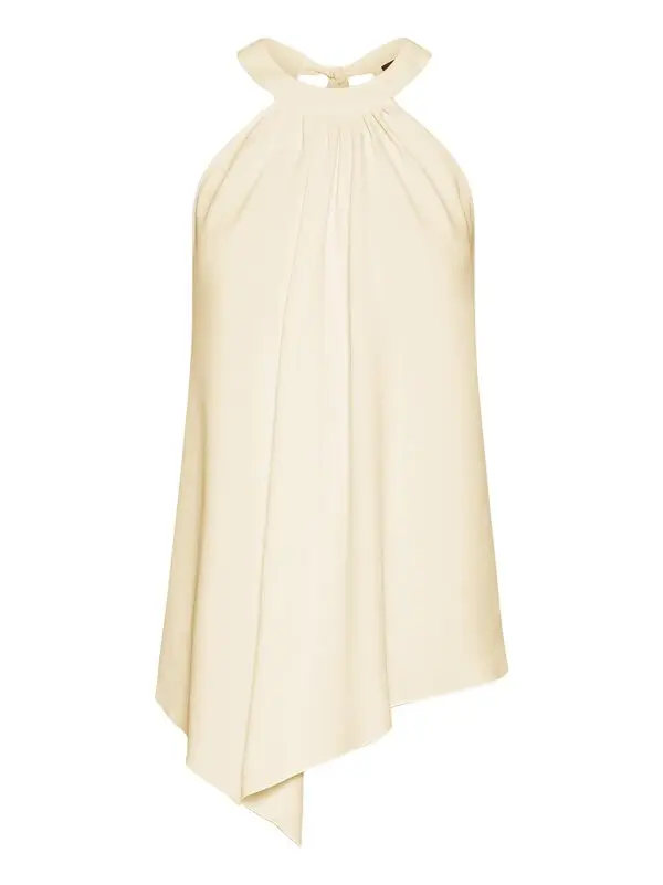 Marella Satin Asymmetrical Top - White