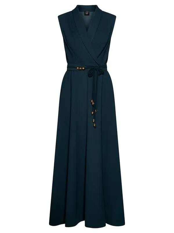 Marella Satin Sleeveless Envers Dress - Navy