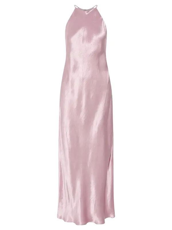 Marella Satin Halterneck Maxi Dress - Pink