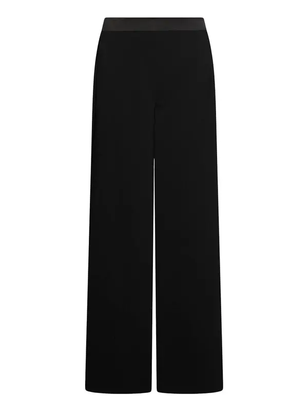 Marella Envers Satin Wide-leg Trousers - Black