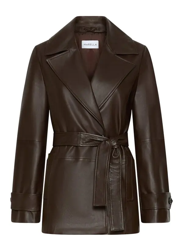 Marella Lambskin Jacket - Brown