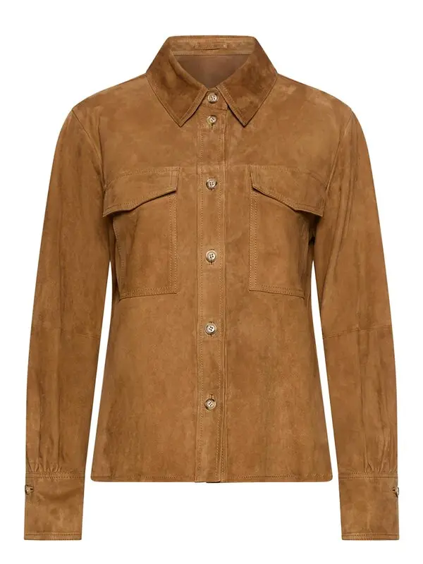 Marella Suede Overshirt - Yellow