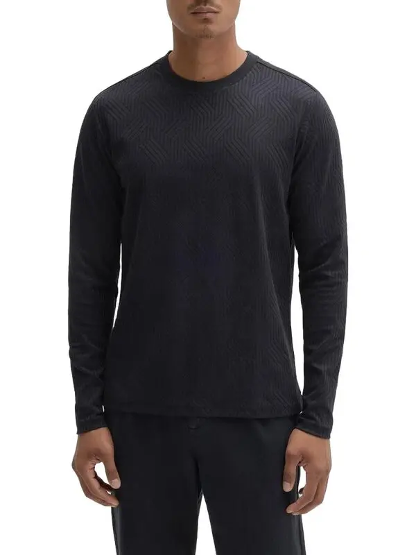 Robert Barakett Anderson Long Sleeve Geometric T-shirt - Black