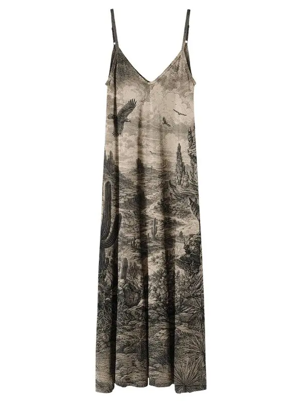 ALOHA FROM DEER Desert Howl Maxi Dress - Grey