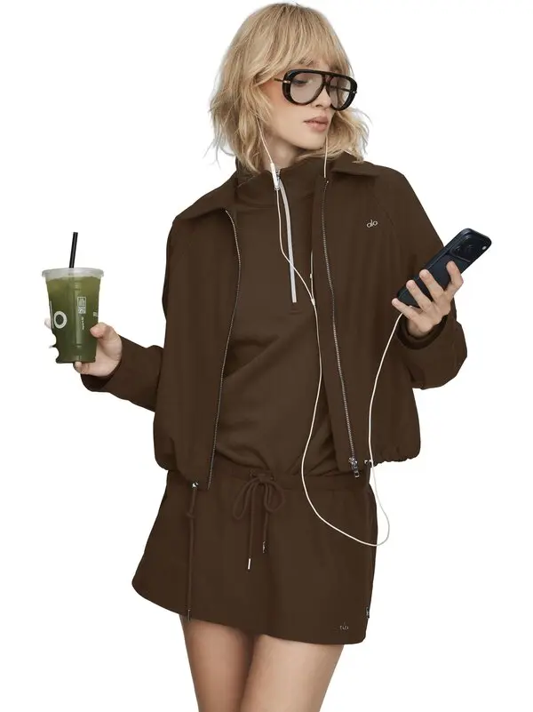 Alo Yoga Best Bet Full Zip Jacket - Espresso