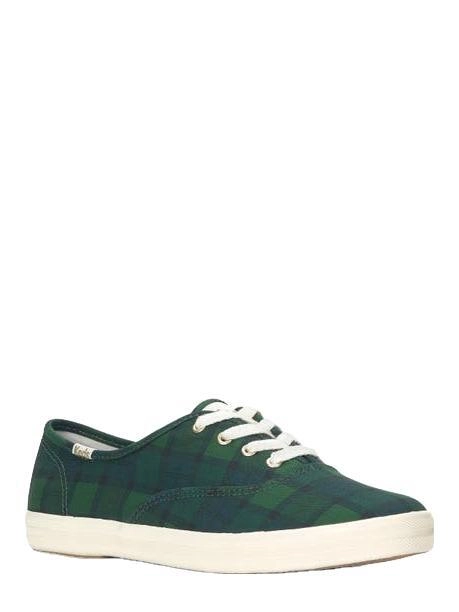 Keds® Champion Plaid Sneaker - Green/navy