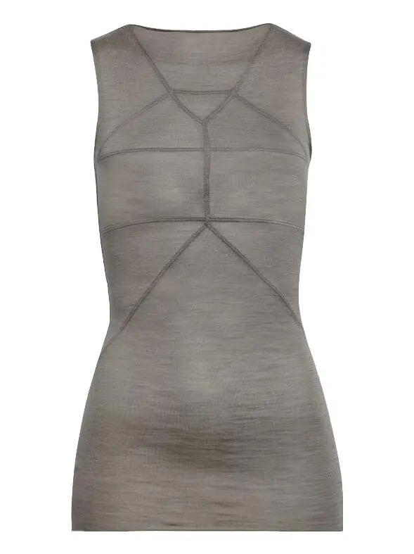 Rick Owens Temple Wool & Silk Tank - Dust