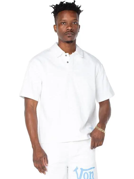VON DUTCH Pusher Polo Logo Shirt - Bright White
