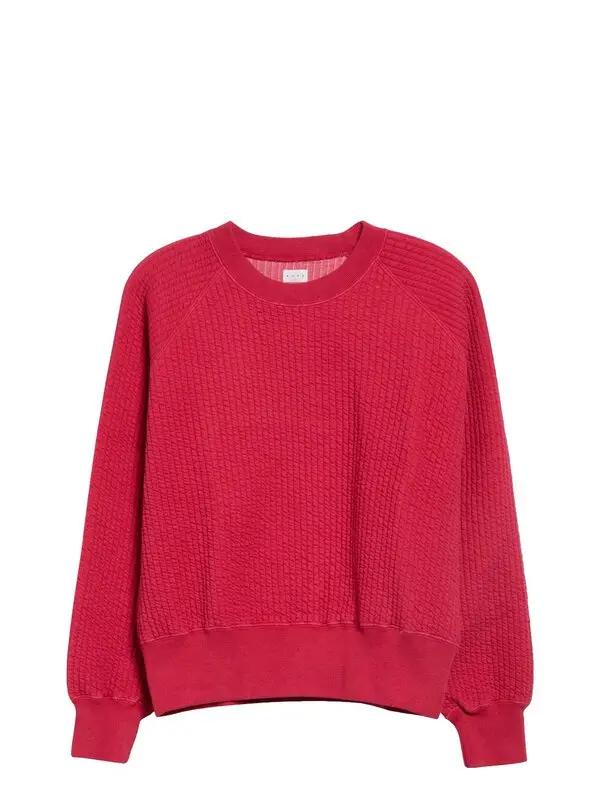 KURO Quilt Effect Cotton Double Knit Sweatshirt - Red