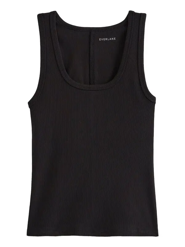 Everlane Effortless Rib Classic Tank Top - Black