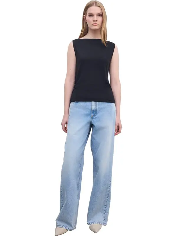 HOUSE OF DAGMAR Square Neck Top - Black