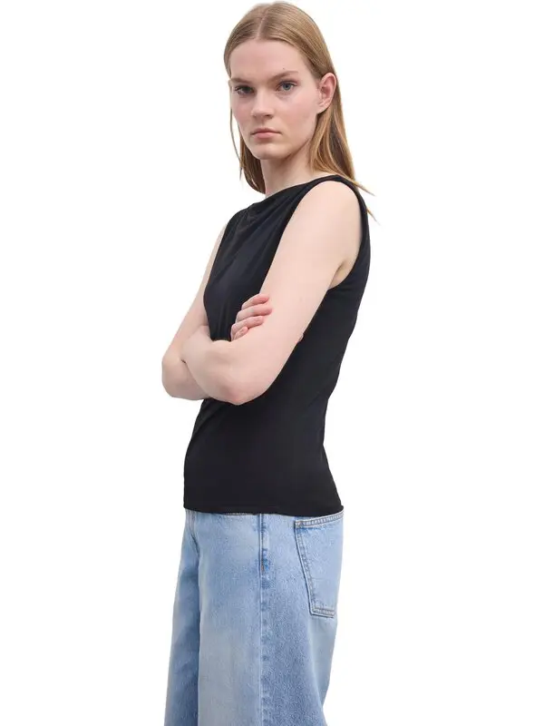 HOUSE OF DAGMAR Square Neck Top - Black
