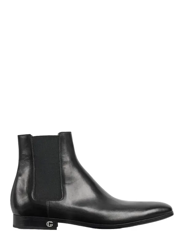 Gucci Ankle Boot With Elastic Insert Leather - Black