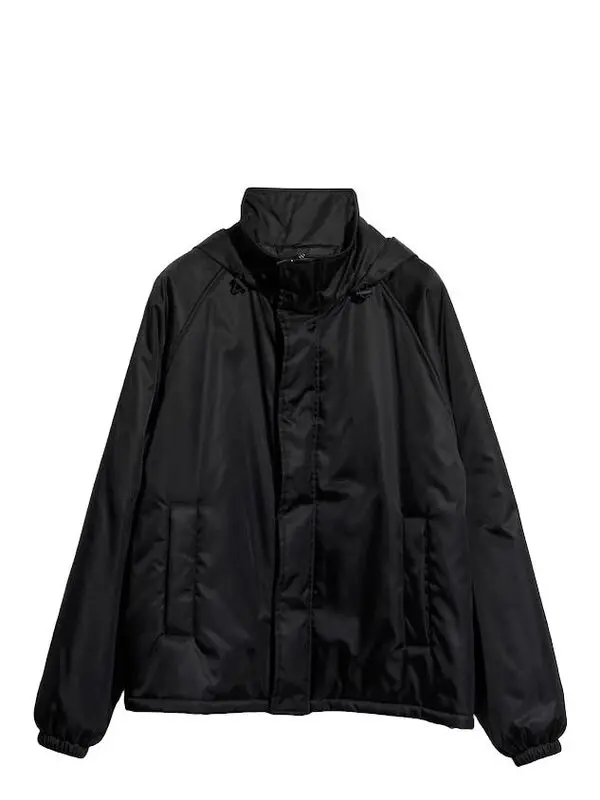 Gucci Nylon Gabardine Zip Jacket With Embroidery - Black