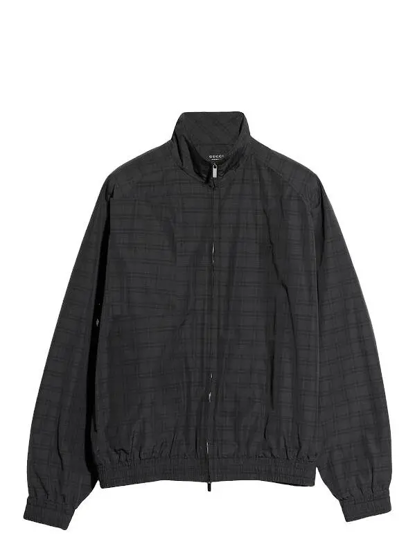 Gucci Prince Of Wales Nylon Zip Jacket - Black