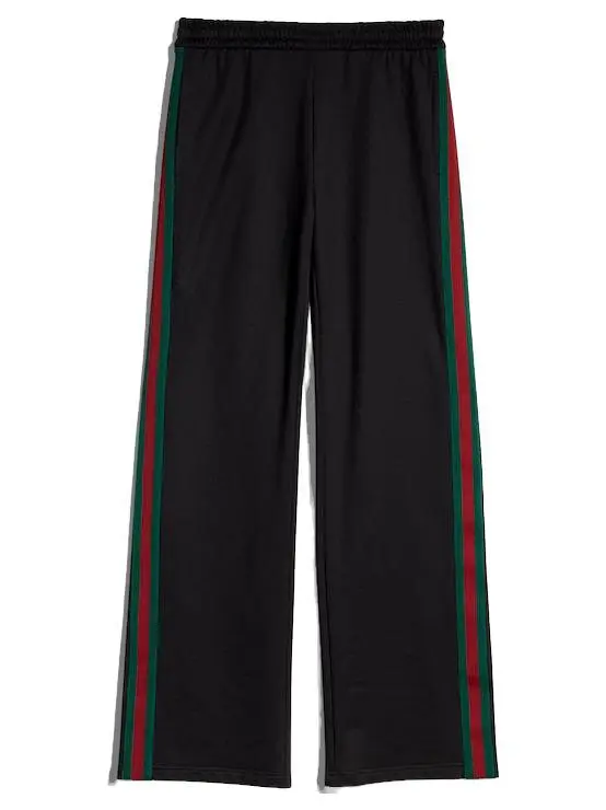 Gucci Cotton Jersey Leisure Pants With Web - Black