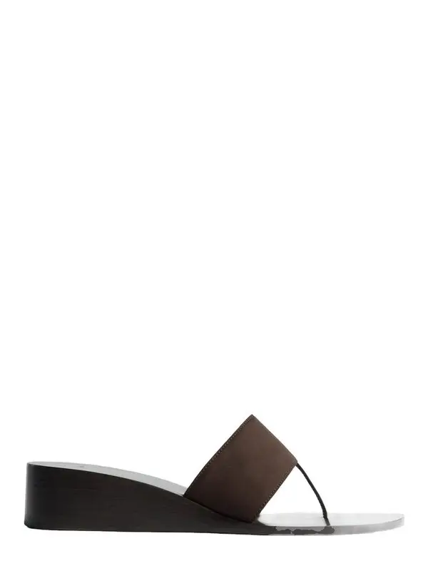 JUDE Lucille Wedge Sandal Nubuck Leather - Brown