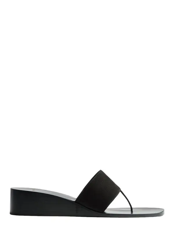 JUDE Lucille Wedge Sandal Nubuck Leather - Black
