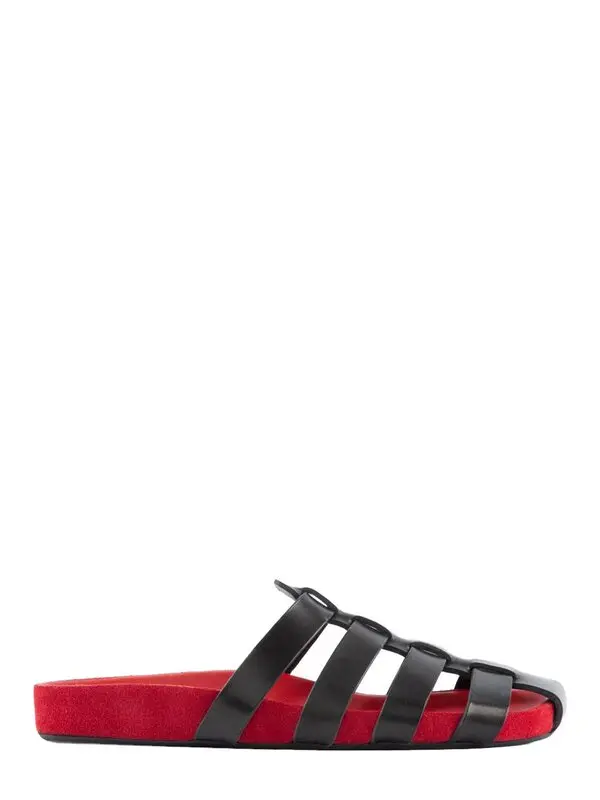 JUDE Dusty Flat Black Leather And Suede - Red